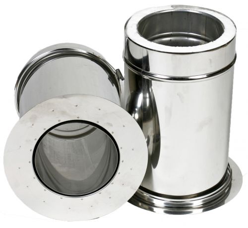 Holetherm dubbelwandige nisbus met rozet Ø125/175mm – 50cm (zwart ...